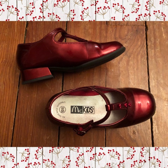 Mckids | Shoes | Vintage Red Metallic Little Girls Dress Shoes | Poshmark